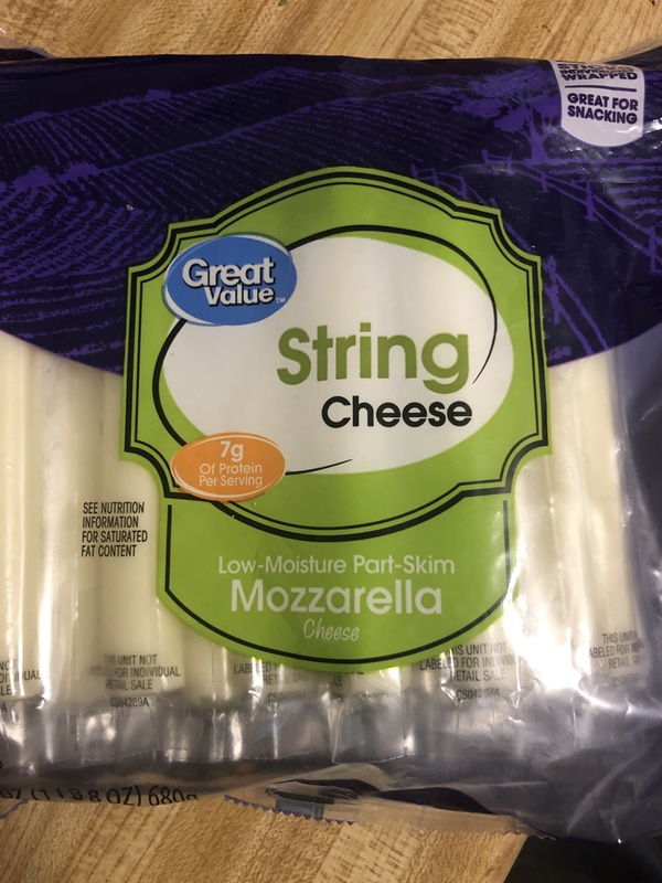Great Value String Cheese - Food Library - I AM Faithfully Fit