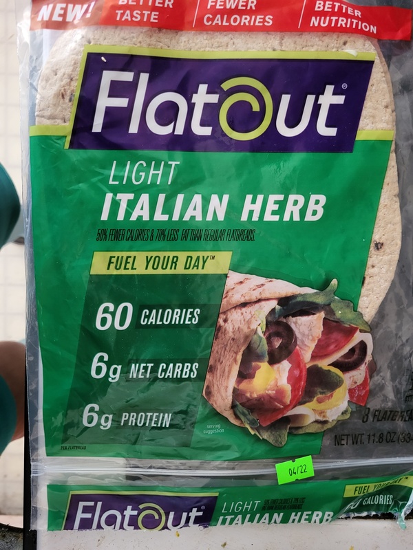Flatout Lite Italian Herb Flatbread - Food Library - I AM Faithfully Fit