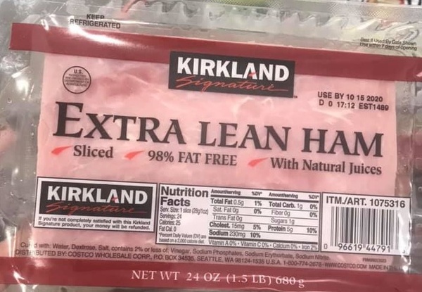 Kirkland Signature Extra Lean Ham - Food Library - Faithfully Fit