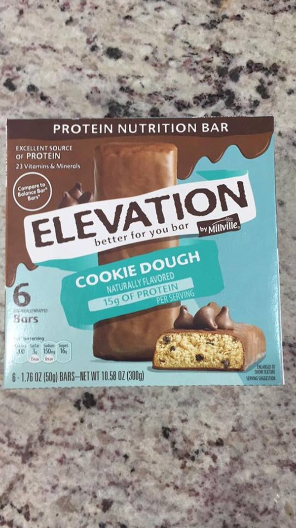 Millville Elevation Protein Nutrition Bar - Cookie Dough - Food Library ...