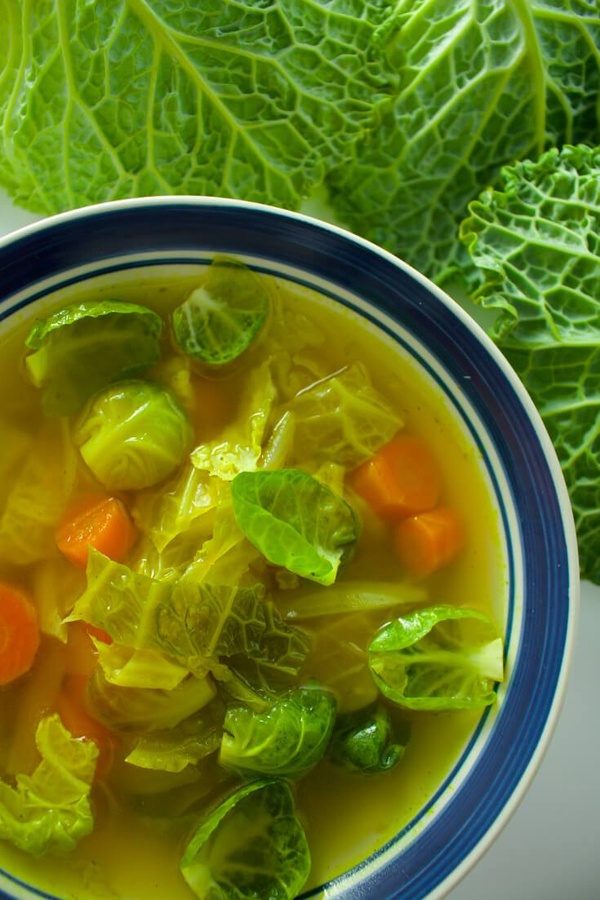 Smoky Brussel Sprout-Cabbage soup - Recipe Library - I AM Faithfully Fit
