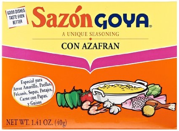 Goya Sazon Azafran Seasoning - Food Library - I AM Faithfully Fit