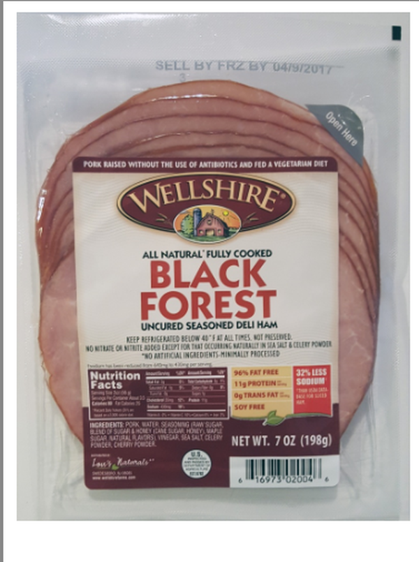 Wellshire All Natural Fully Cooked Black Forest Uncured Seasoned Deli ...