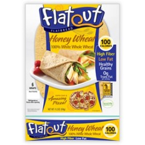 Flatout Honey Wheat 100% White Whole Wheat Flatbread - Food Library - I ...