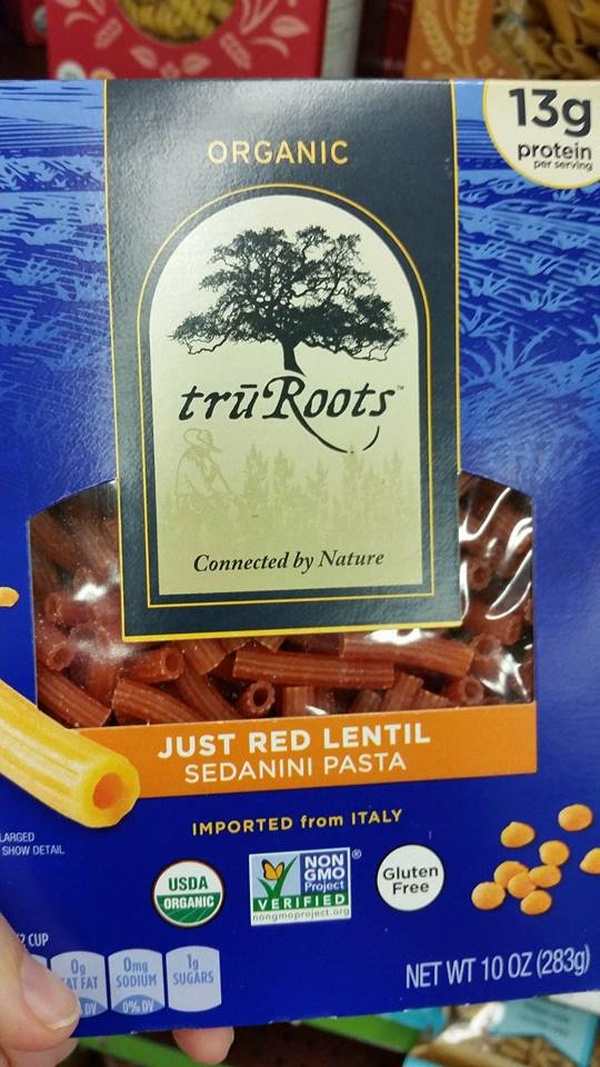 tru Roots Just Red Lentil Pasta - Food Library - I AM Faithfully Fit