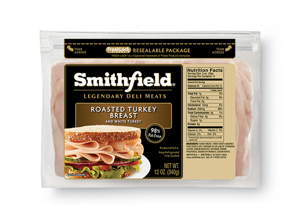 Smithfield Legendary Deli Meats Roasted Turkey Breast - Food Library ...