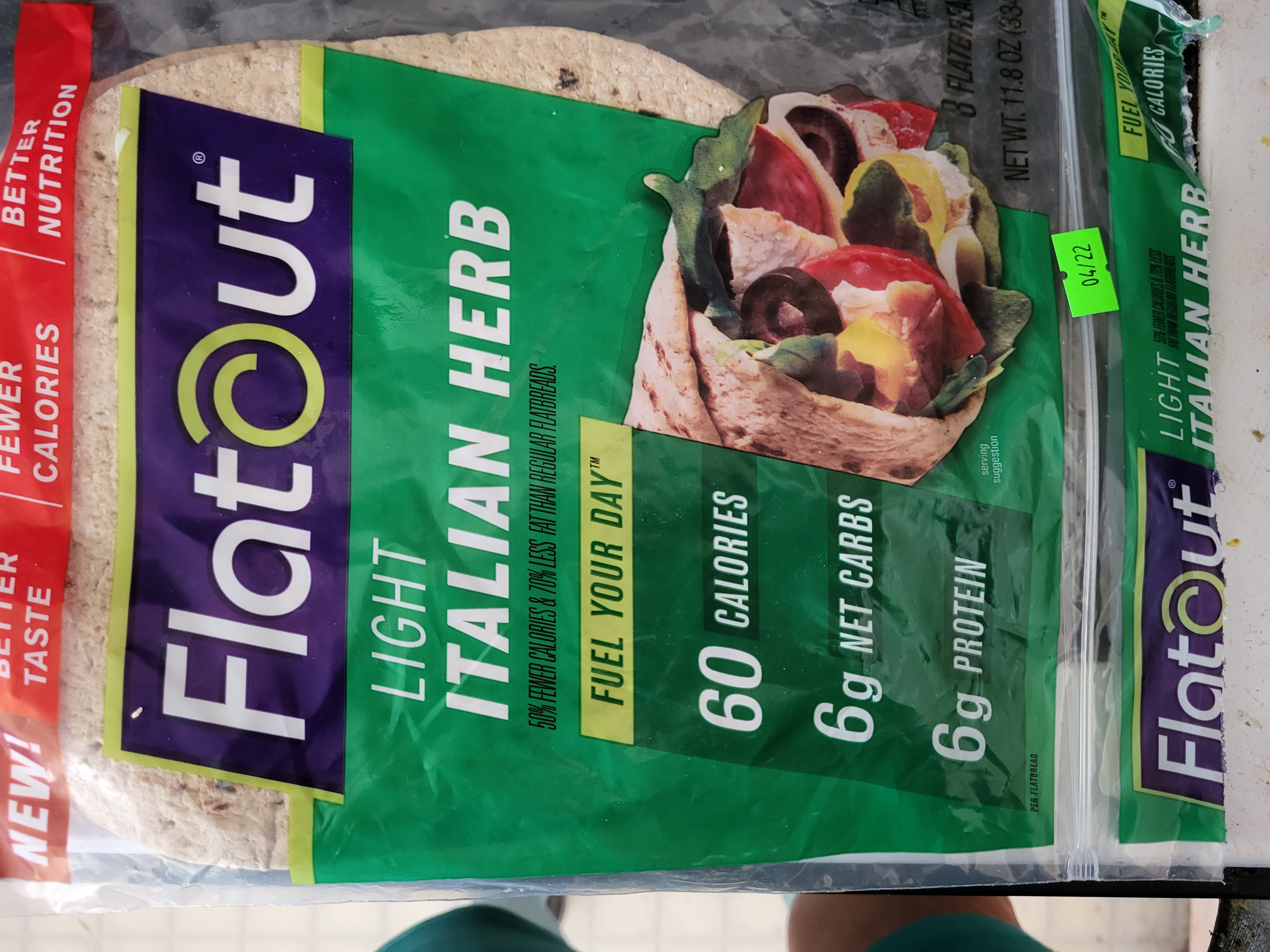 Flatout Lite Italian Herb Flatbread - Food Library - I AM Faithfully Fit