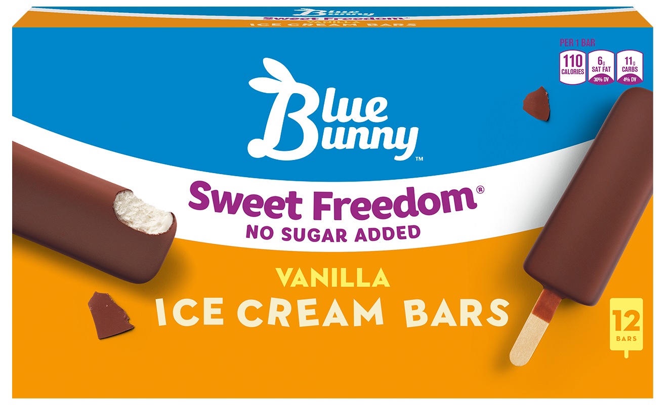 Blue Bunny Sweet Freedom No Sugar Added Vanilla Ice Cream Bars - Food ...